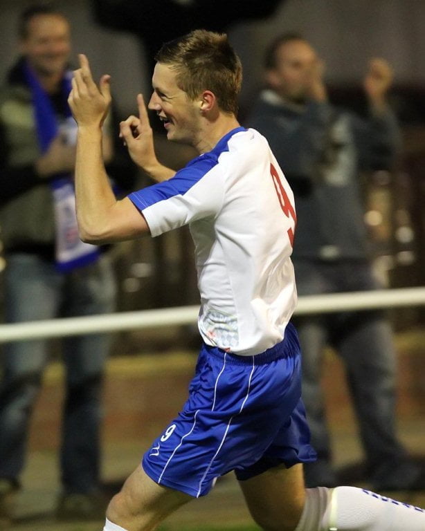 Whitworths KO Cup (5) – Jake Newman Celebrates – AFC Rushden & Diamonds