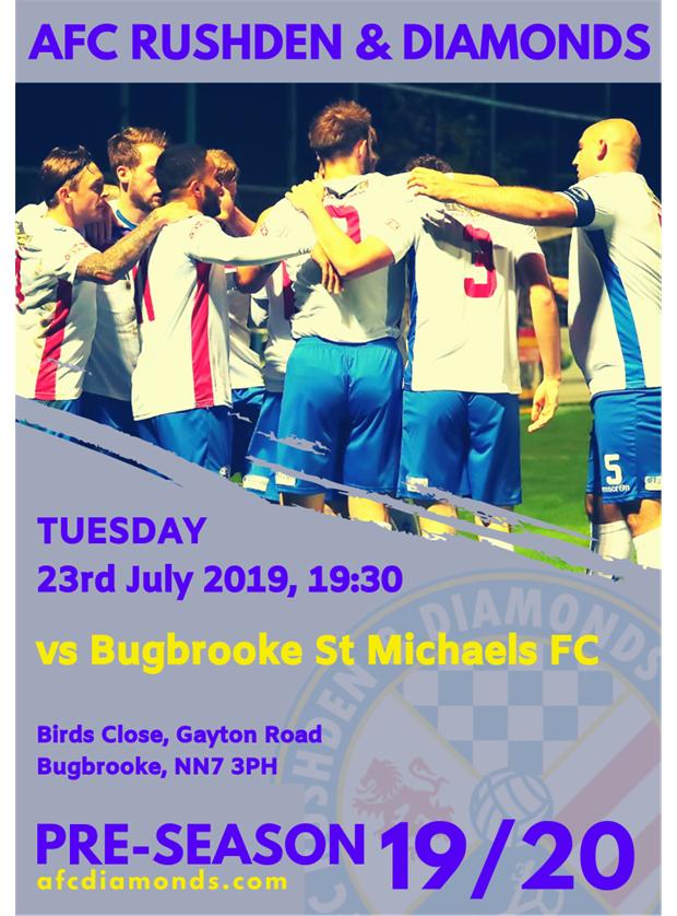 Bugbrooke St Michaels v AFC Rushden & Diamonds – Tuesday 23rd July ...