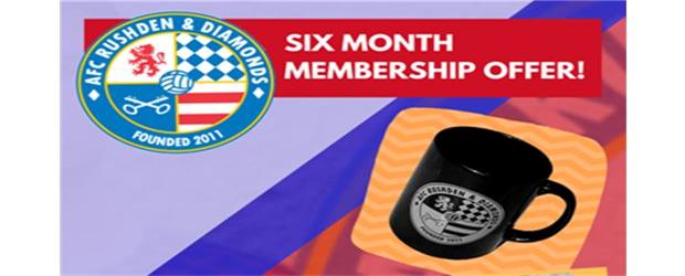 Six-Month Club Membership Offer – AFC Rushden & Diamonds