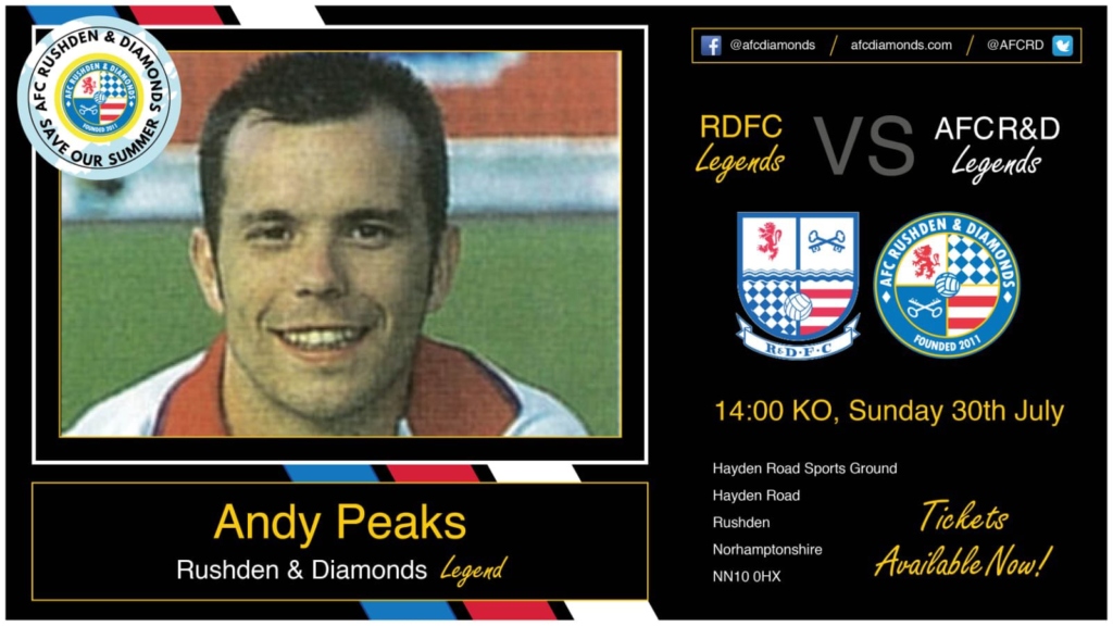 RDFC Legend – Andy Peaks – AFC Rushden & Diamonds