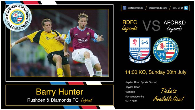 RDFC Legend – Barry Hunter – AFC Rushden & Diamonds