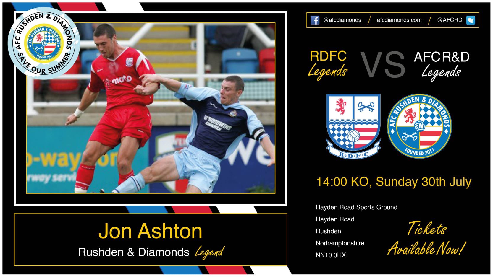RDFC Legend – Jon Ashton – AFC Rushden & Diamonds
