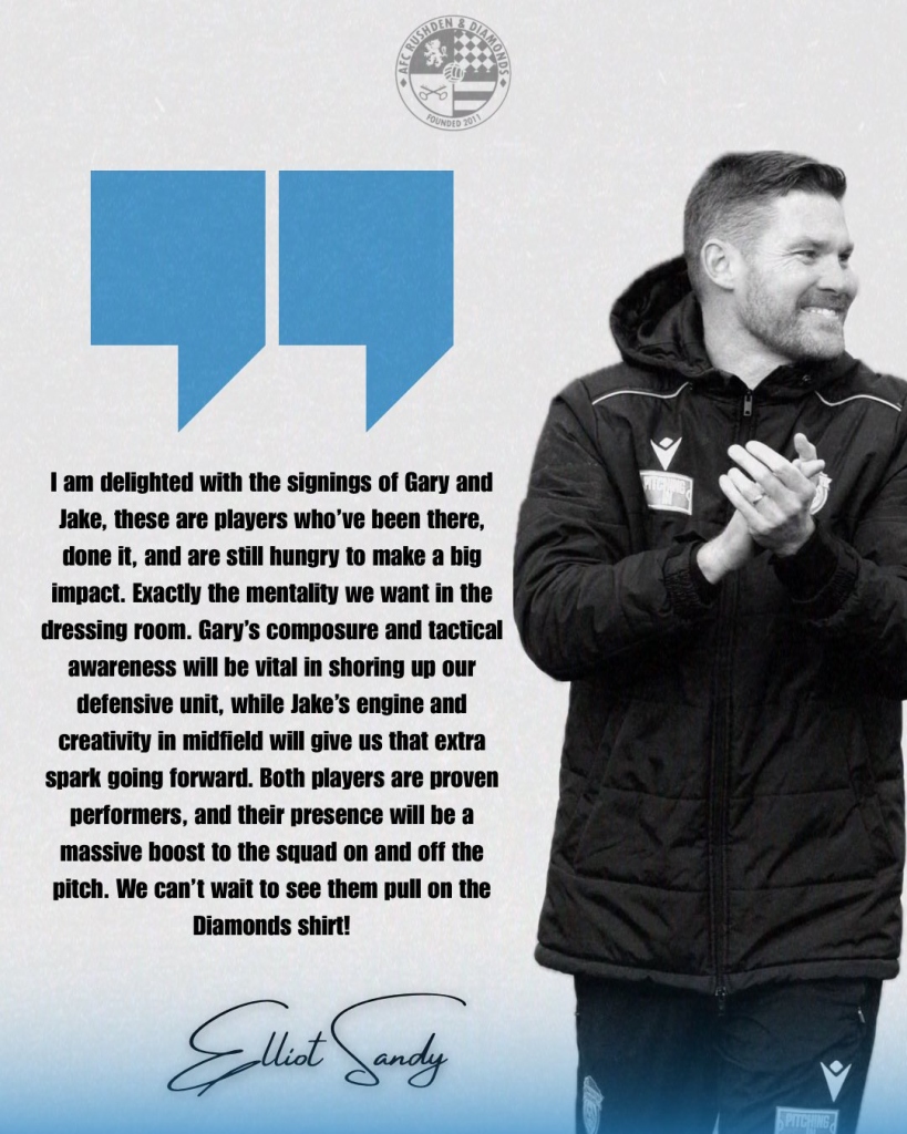 Elliot on his latest two signings – AFC Rushden & Diamonds